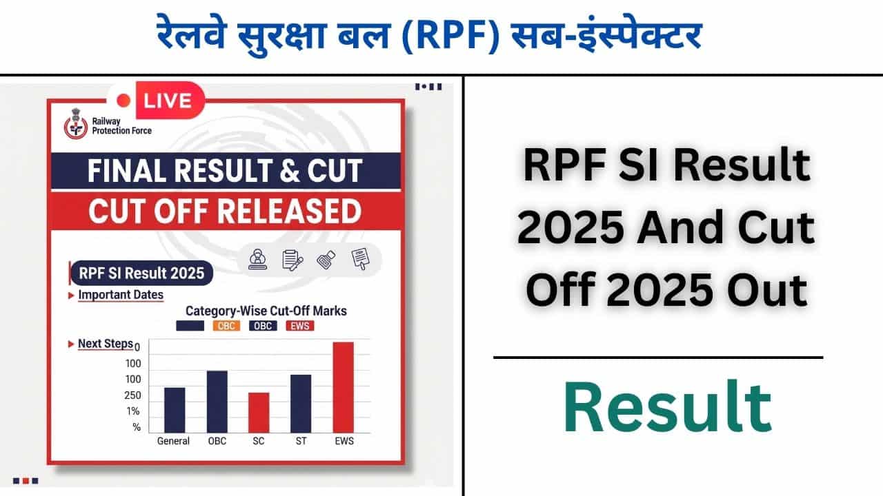 RPF SI Result 2025 And Cut Off 2025 Out - Download Now - SarkariFriend.com